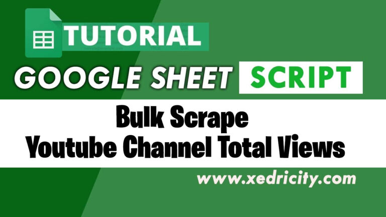 Bulk Scrape Total Views of Youtube Channels using Google Sheet ... Bulk Scrape Total Views of Youtube Channels using Google Sheet ...